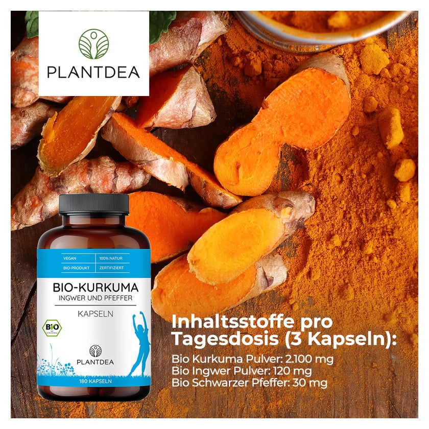 Bio Kurkuma, Ingwer & Pfeffer Kapseln 180 St online kaufen | DocMorris