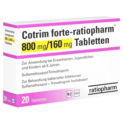 COTRIM forte-ratiopharm 800 mg/160 mg Tabletten 20 St mit E-Rezept ...