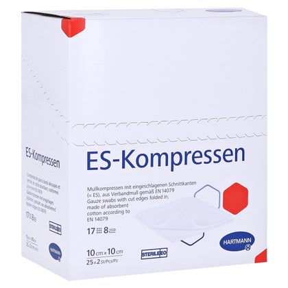 Es-kompressen Steril 10x10 cm 8fach 25X2 St, 25X2 St online kaufen ...
