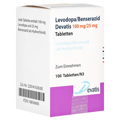 LEVODOPA/Benserazid Devatis 100mg/25mg Tabletten 100 St mit E-Rezept kaufen | DocMorris