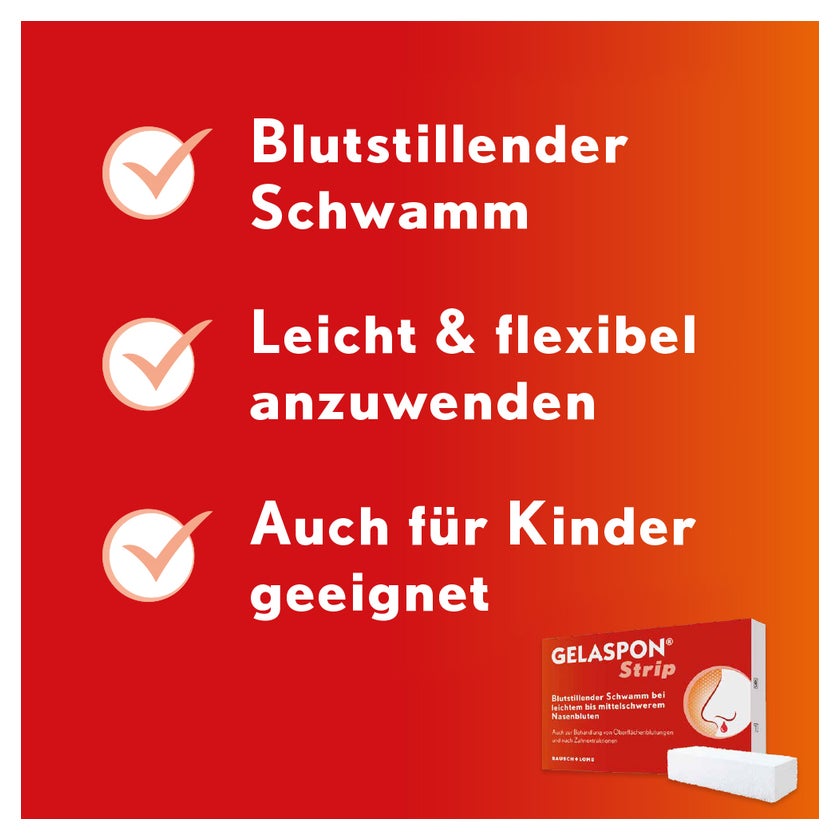 Gelaspon Strip 1x1x4 cm Gelatineschwamm 4 St online kaufen | DocMorris