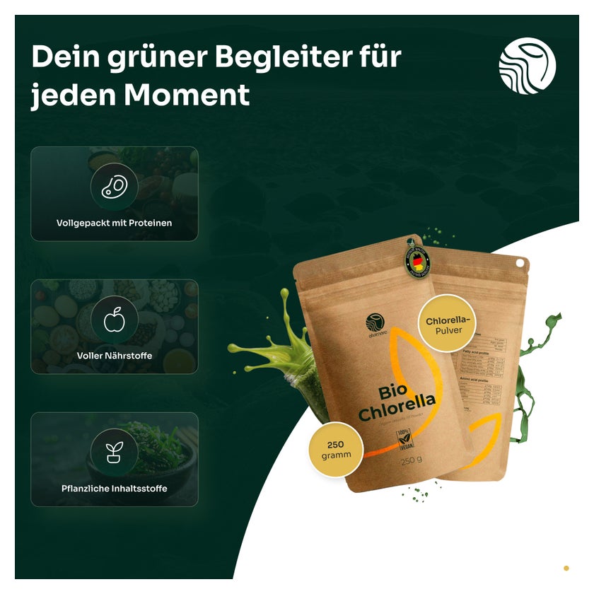 Alvimare Bio Chlorella Pulver 250g, naturrein & ohne Zusätze 250 g ...