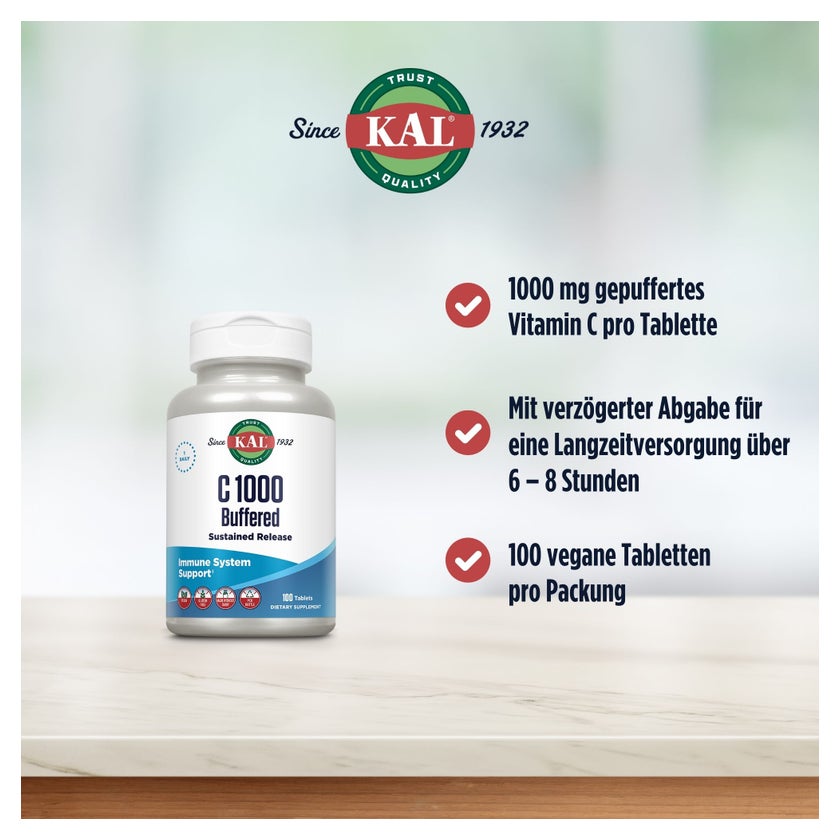 Vitamin C 1000 Gepuffert Kal Tabletten 100 St online kaufen | DocMorris