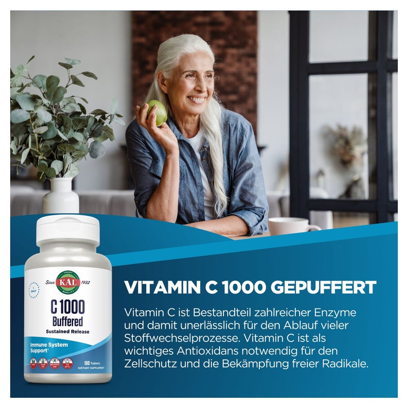 Vitamin C 1000 Gepuffert Kal Tabletten 100 St online kaufen | DocMorris