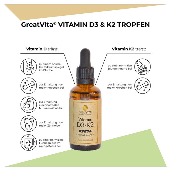 GreatVita Vitamin D3 + K2 Tropfen 30 ml, 30 ml online kaufen | DocMorris