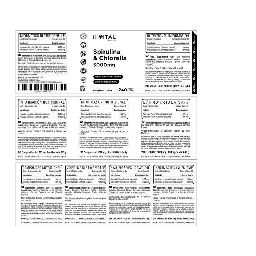 Spirulina und Chlorella 3000 mg | 240 vegane Tabletten 240 St online ...