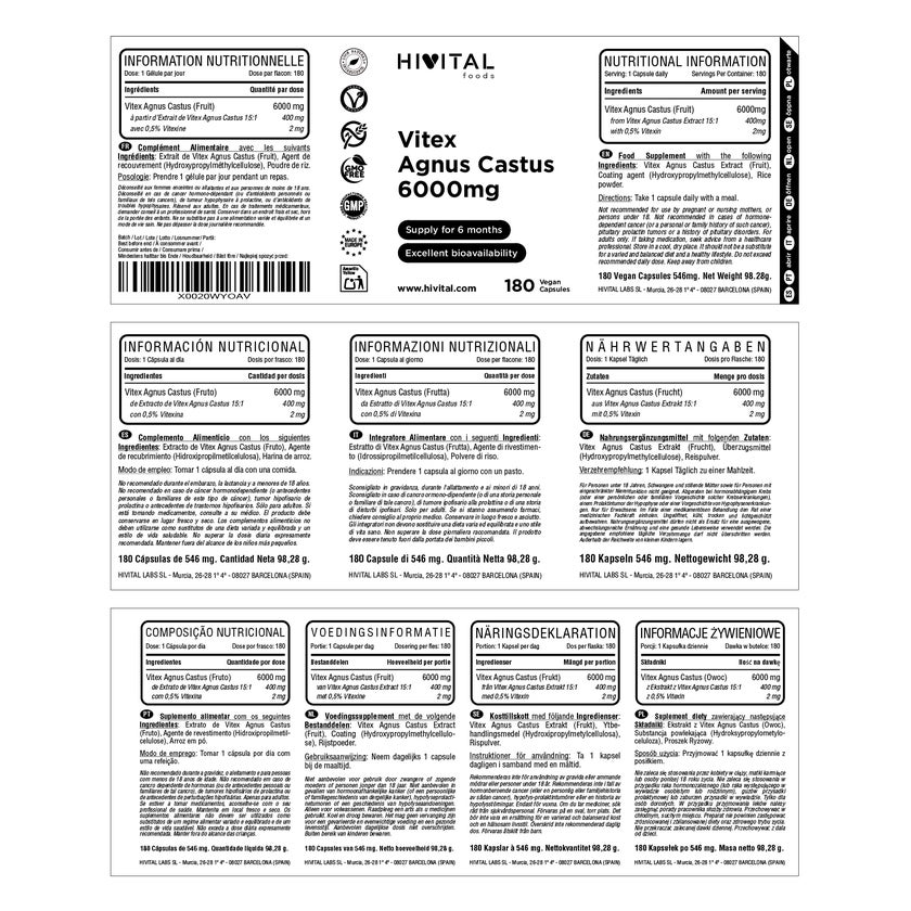 HIVITAL Vitex Agnus Castus 6000 mg. Kapseln 180 St online kaufen ...