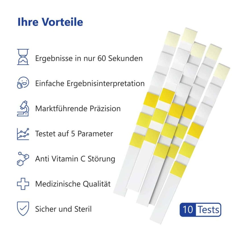 10x Gesundheitstest - 5 Parameter Urin Teststreifen 10 St online kaufen ...
