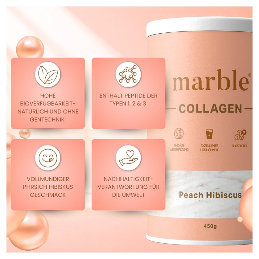 Collagen – Peach Hibiscus | Kollagenpeptide mit natürlichem Aroma 45 g online kaufen | DocMorris