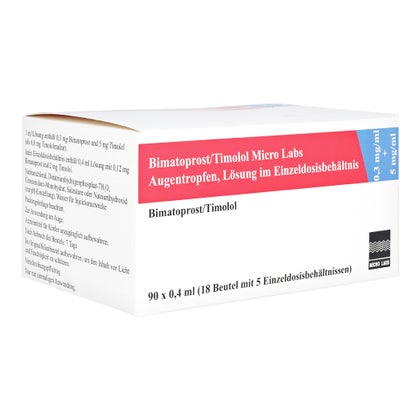 BIMATOPROST/Timolol Micro Labs 0,3+5 mg/ml ATR EDB 90X0,4 ml mit E-Rezept kaufen | DocMorris