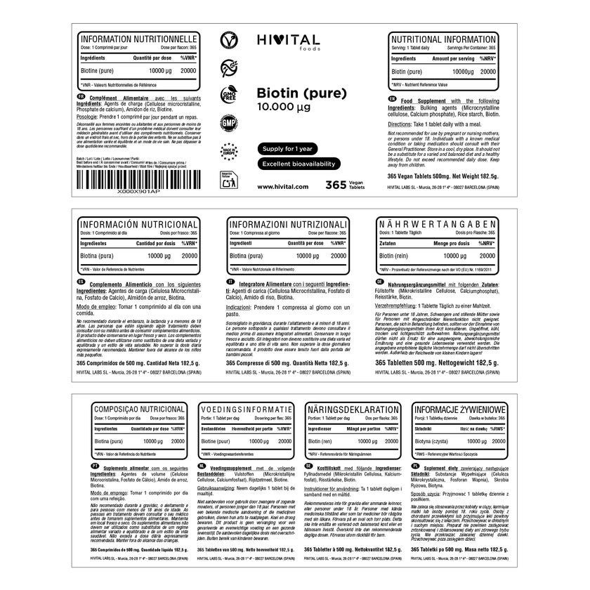 Biotin 10.000 mcg (Vitamin B7) | 365 Tabletten 365 St online kaufen ...